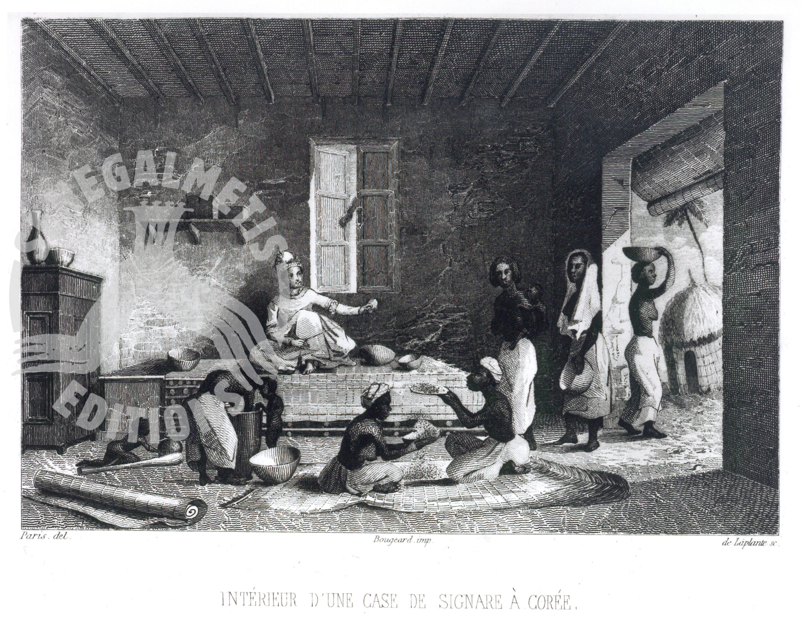 Intérieur d'une case de signare - SENEGALMETIS EDITIONS