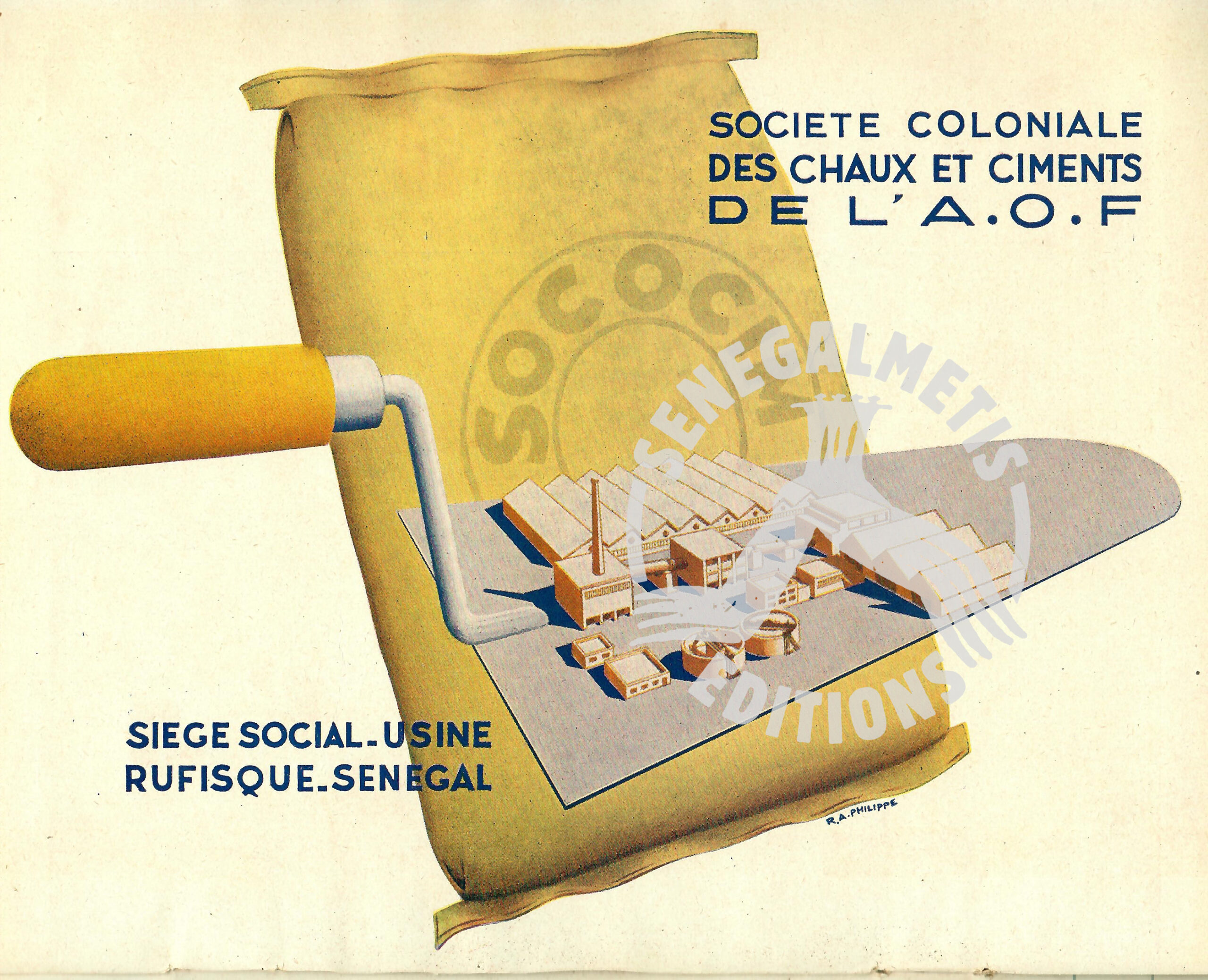 Publicité pour la SOCOCIM - SENEGALMETIS EDITIONS