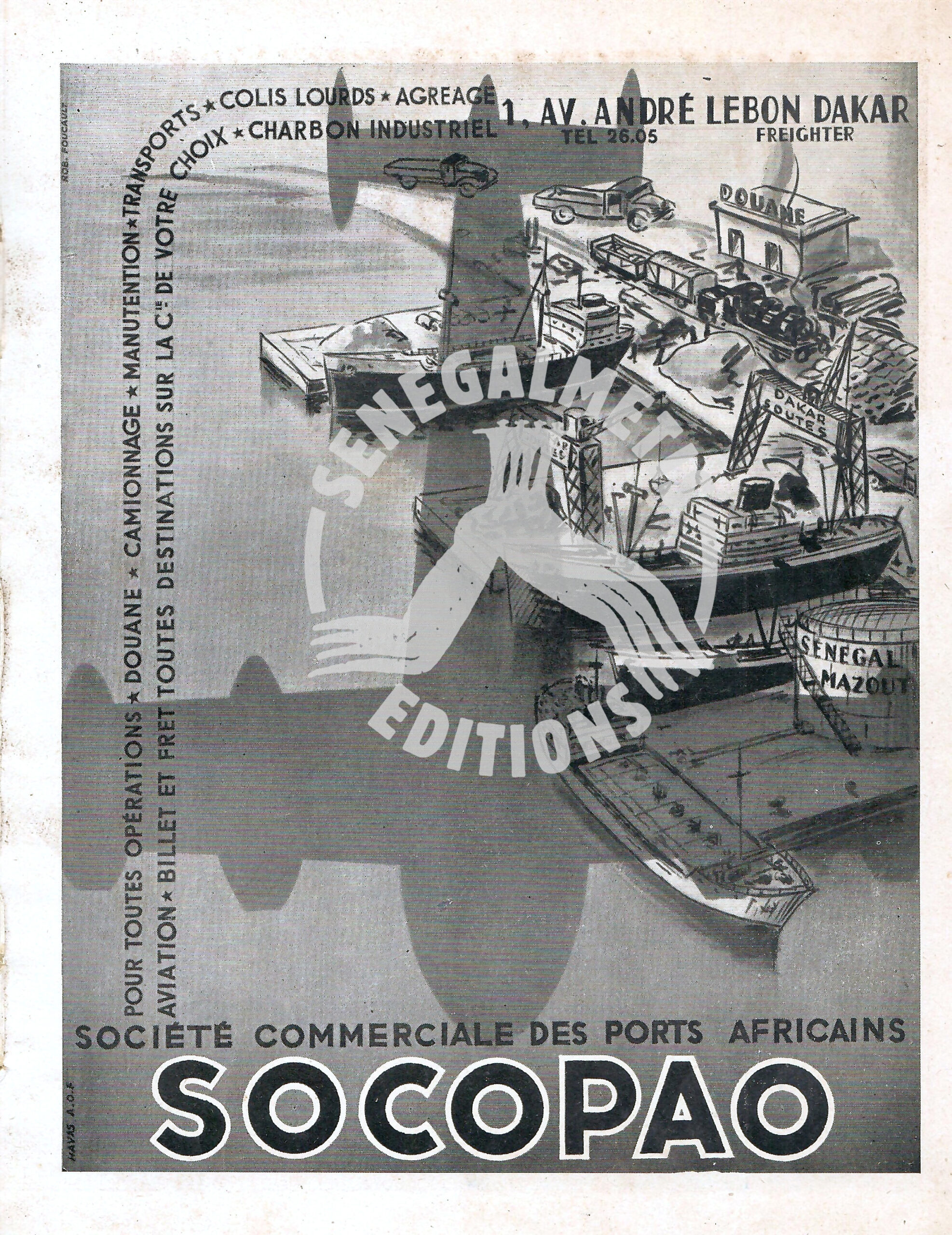 Publicité pour la SOCOPOA - SENEGALMETIS EDITIONS
